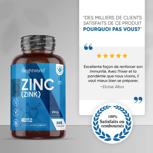 Comprimés de Zinc | Complément pour booster l’immunité | WeightWorld